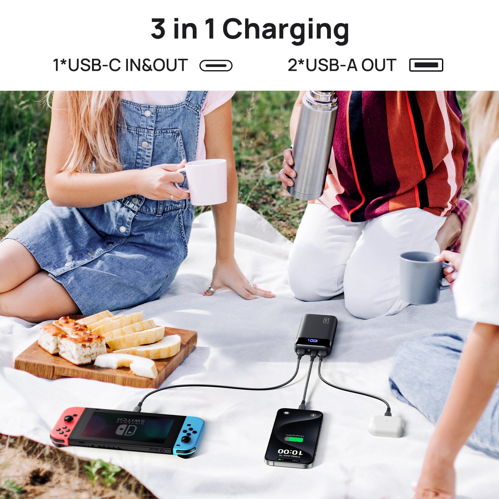 3 In 1 Portable Charger 20000 mAh | Best QC 3.0 Power Bank With Led ...