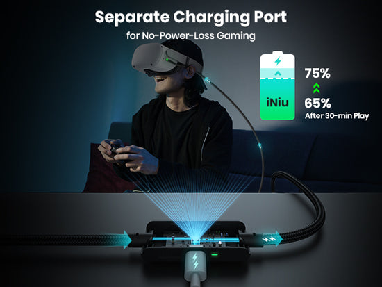 INIU DI401 16FT VR High Speed Transfer Link Cable with Separate Chargi