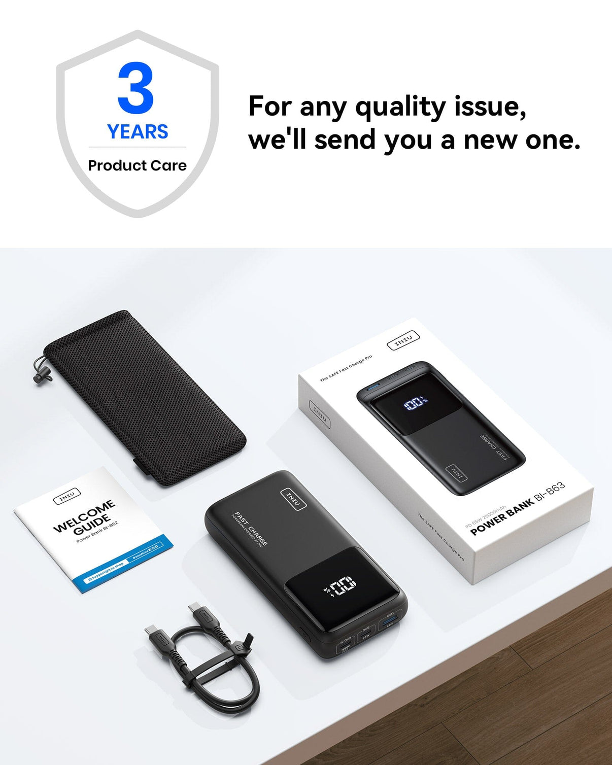 INIU Power Bank B63 100W (25000mAh) | Portable Charger for Laptop,Ipad, Iphone 13, 12, 11, pro ...